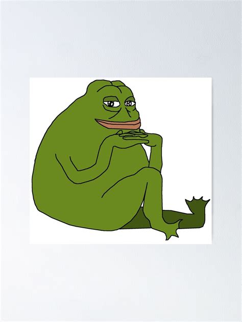 Thinking Pepe Funny Meme Poster For Sale By Memeology Redbubble