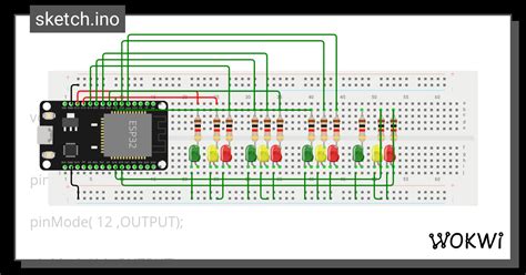 dos led wokwi esp32 stm32 arduino simulator