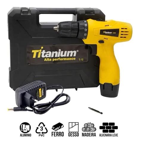Parafusadeira Furadeira 12v 3 8 Litio Biv 5498 Titanium Kit