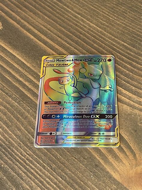 Mavin Mewtwo And Mew Tag Team Rainbow Rare Gx