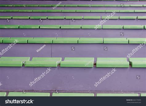 Bleachers Stadium Endless Rows Green Plastic Stock Photo 632173355