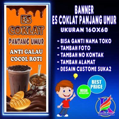 Spanduk Banner Es Coklat Banner Minuman Es Coklat Panjang Umur