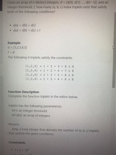 solved given an array of n distinct integers d d[0]