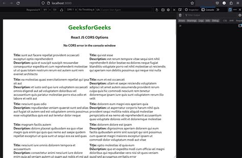 Reactjs Cors Options Geeksforgeeks