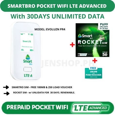 Smart Bro LTE Advanced Pocket Wifi Available Rocket Sim Unlidata