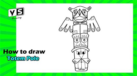 How To Draw Totem Pole Youtube