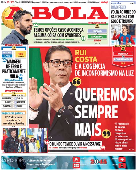 A Bola 25 fev 2024 Jornais e Revistas SAPO pt Última hora e