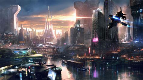 Fond d écran jeux vidéo ville Paysage urbain nuit réflexion