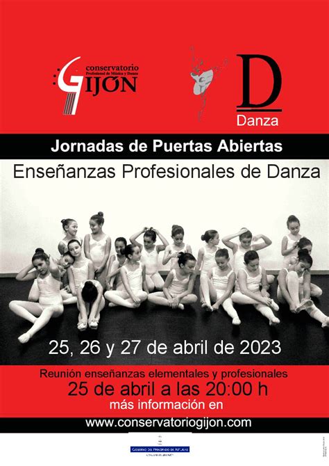 JORNADAS PUERTAS ABIERTAS DANZA 25 26 Y 27 De Abril Conservatorio