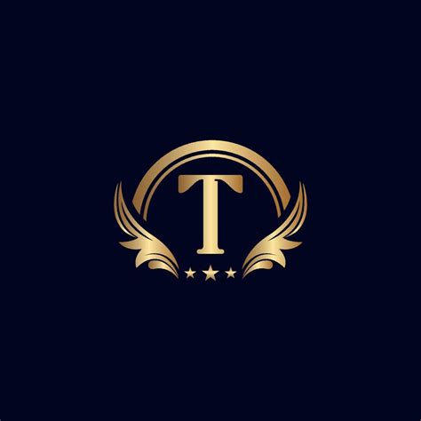 Luxury Letter T Logo Royal Gold Star 11801504 Vector Art At Vecteezy