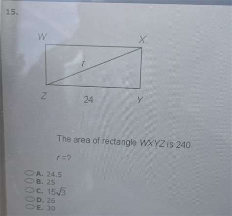 solved the area of rectangle wxyz ﻿is