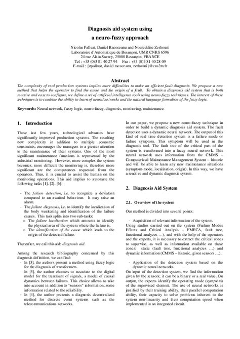pdf diagnosis aid system using a neuro fuzzy approach daniel racoceanu