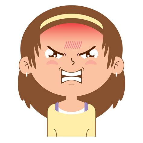 Menina Rosto Bravo Desenho Animado Fofo 14428710 PNG