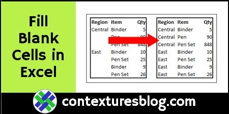 How To Fill Blank Cells In Excel With Value From Above Contextures Blog