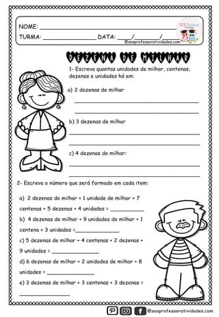 Ideias da divisão SOS Professor Atividades 3º ao 5º ano