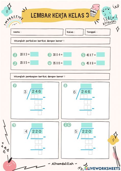 Perkalian Dan Pembagian Interactive Activity For Kelas 3 You Can Do