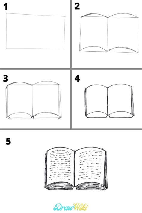 How To Draw Open Book Open Book Drawing Book Drawing Notebook Drawing