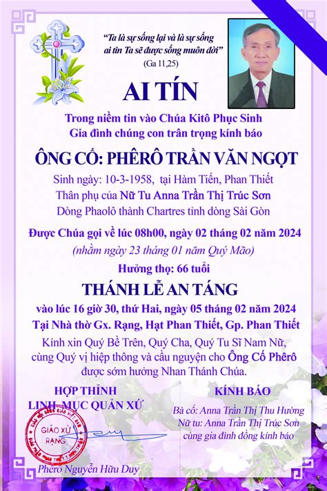 Ai T N Ng C Ph R Tr N V N Ng T Th N Ph Sr Anna Tr N Th Tr C S N
