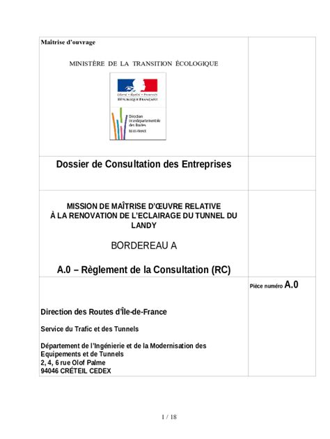 Fillable Online Dossier De Consultation Des Entreprises Bordereau A A