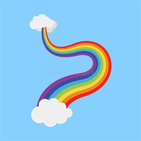 Arco Iris Con Nube Aislada En Estilo Plano Ilustración del Vector