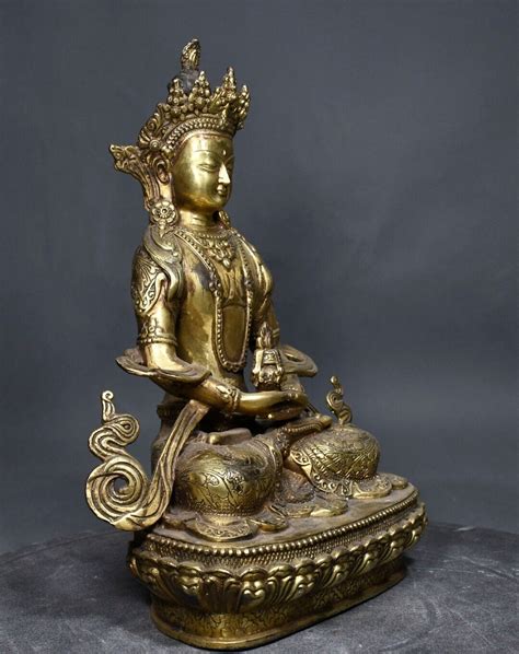 8 Antique Tibetan Buddhism Temple Bronze Gilt Amitabha Longevity