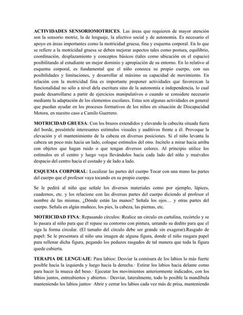 Actividades Sensoriomotrices Celeste Codutti Udocz