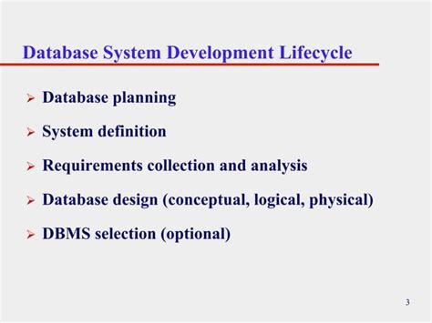 dbms lifecycle database system development lifecycle ppt