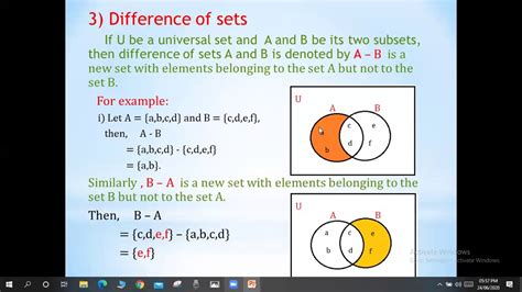 part1 difference of sets youtube