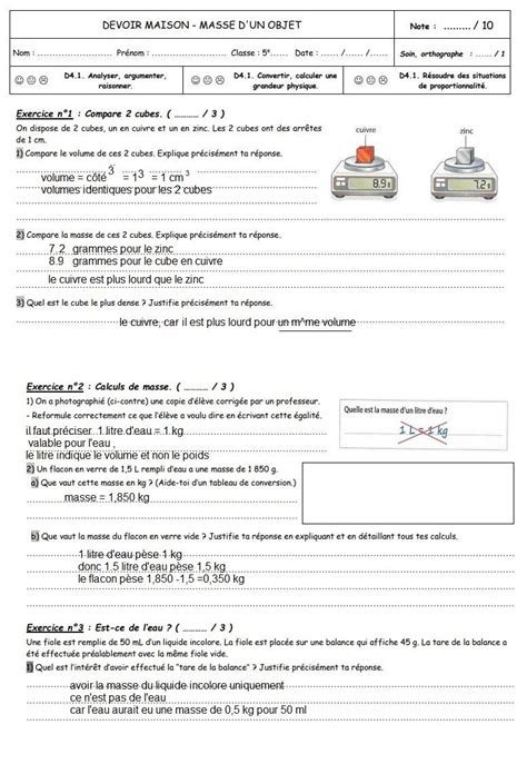Devoir Maison De Chimie Me Physique