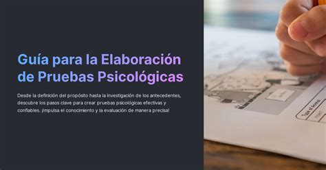 Guía para la Elaboración de Pruebas Psicológicas