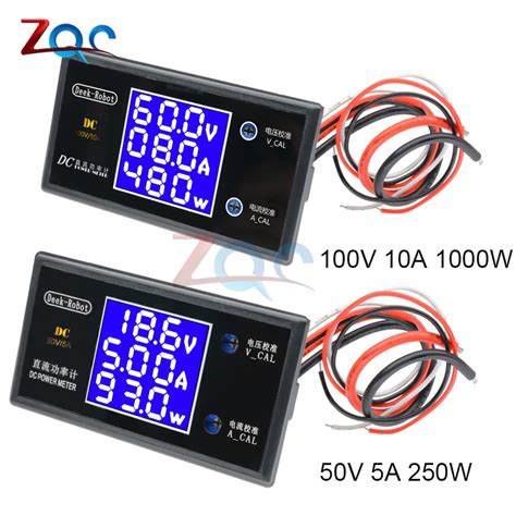 DC 0 100V 5A 10A 250W 1000W LCD Digital Voltmeter Ammeter Wattmeter