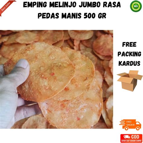 Jual EMPING MELINJO JUMBO RASA PEDAS MANIS ASLI PRODUKSI LIMPUNG 500 GR