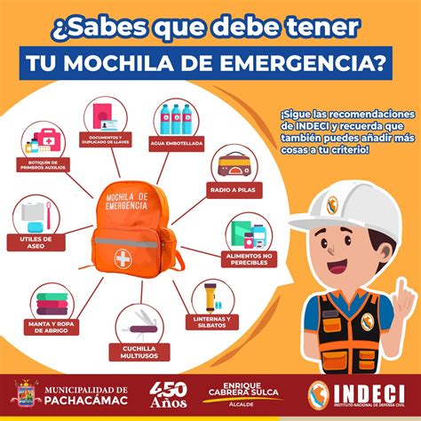 Mochila de Emergencia Campañas Municipalidad Distrital de