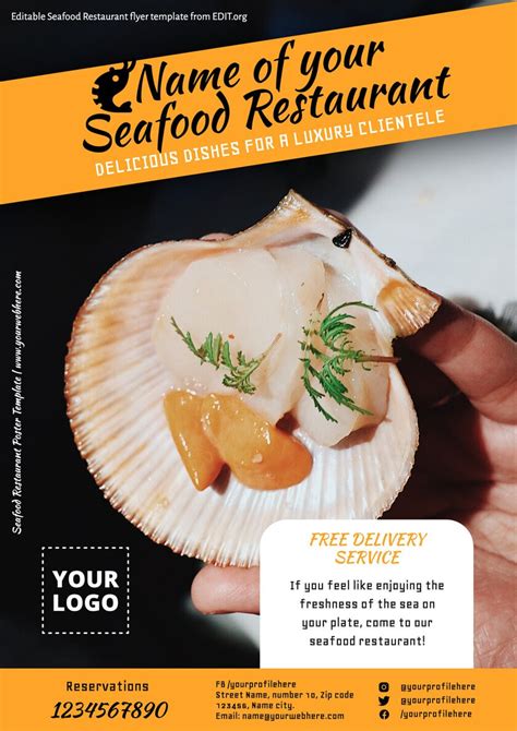 Seafood Restaurant Flyer Menu Templates