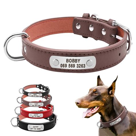 Collar Para Perros Personalizado Accesorio Para Mascotas De Piel