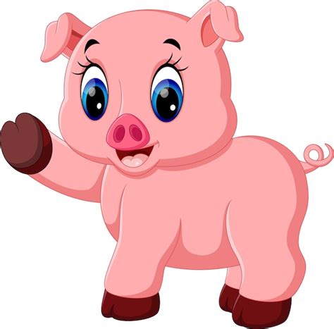Ilustraci N De Dibujos Animados Lindo Beb Cerdo Vector Premium