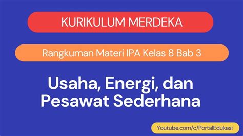 Kurikulum Merdeka Rangkuman Ipa Kelas Bab Usaha Energi Dan