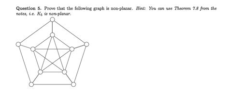 solved prove that the following graph is non planar hint you can use theorem 7 8 from the