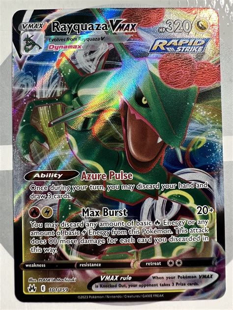 Pokemon Crown Zenith Rayquaza VMAX 101 159 Ultra Rare Full Art NM M