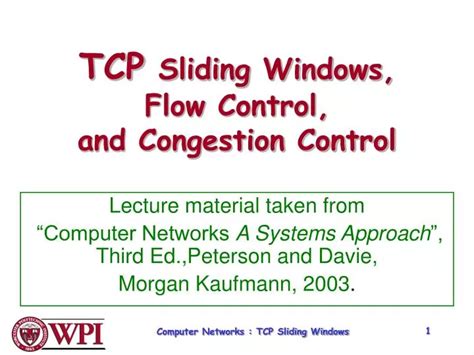 Ppt Tcp Sliding Windows Flow Control And Congestion Control