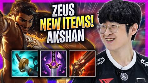 ZEUS TRIES AKSHAN WITH NEW ITEMS T1 Zeus Plays Akshan TOP Vs Lulu