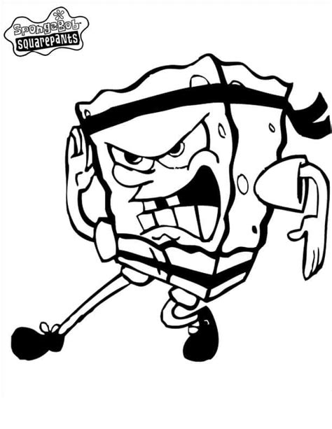 Bob Esponja Con Karate Para Colorear Imprimir E Dibujar ColoringLib