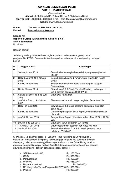 DOCX Contoh Surat Pemberitahuan Kegiatan DOKUMEN TIPS