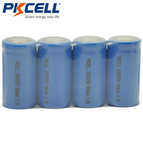4PCS LOT PKCELL ICR 18350 Lithium Ion Battery 3 7V 900mAh Rechargeable
