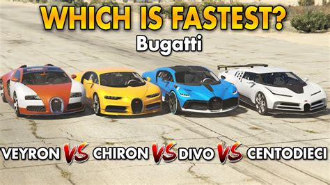 GTA 5 ONLINE WHICH IS FASTEST BUGATTI VEYRON VS CHIRON VS DIVO VS