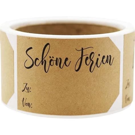 Lot de 100 étiquettes autocollantes en papier kraft naturel allemand