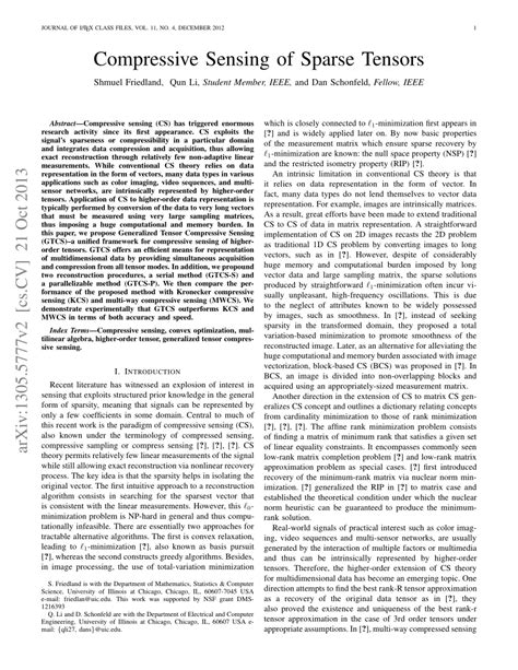 pdf compressive sensing of sparse tensors
