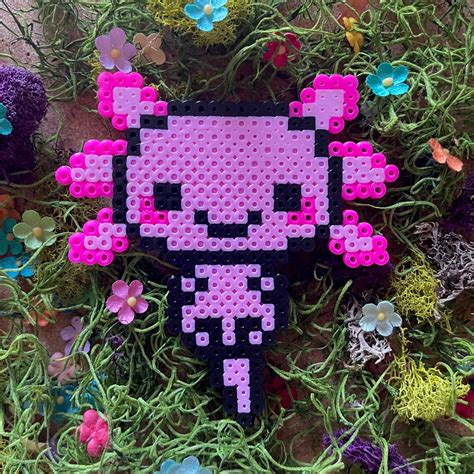 Diy Minecraft Axolotl Perler Bead Figure Axolotl Beadsо NBKomputer