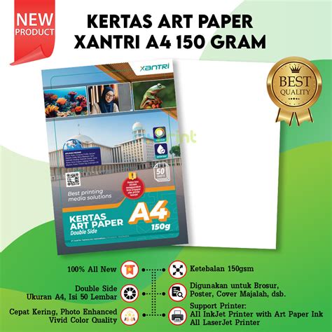 Jual Kertas Art Paper A Gsm Pack Lembar Shopee Indonesia