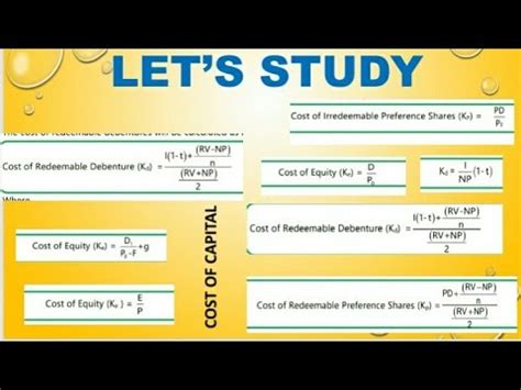Cost Of Capital Cost Of Debenture Cost Of Preference Share Cost
